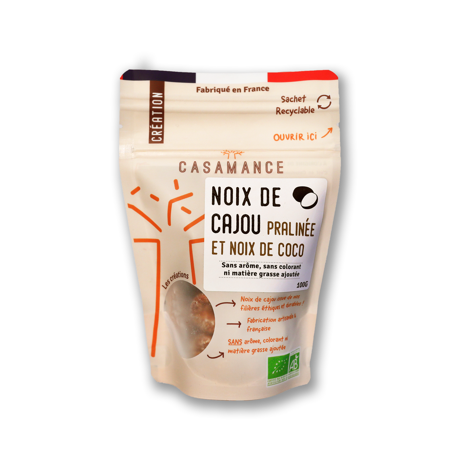 Noix de cajou Pralinée Coco Bio Casamance